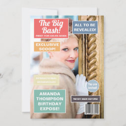 Retro Birthday Magazine Cover Invitation | Zazzle