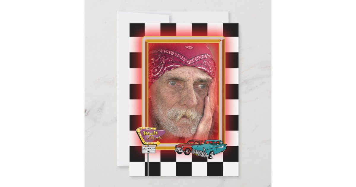 Retro Birthday photo frame Invitation | Zazzle