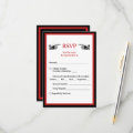 Retro Black and Red Dinner Choices RSVP Card | Zazzle