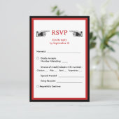 Retro Black and Red Dinner Choices RSVP Card | Zazzle