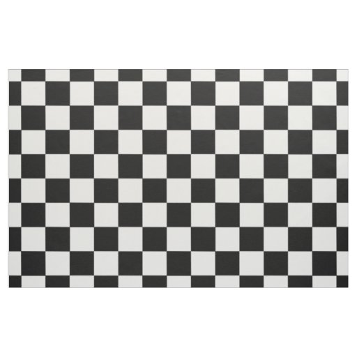 Retro Black and White Checkerboard Pattern Fabric | Zazzle