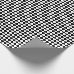 Retro Black and White Checkered Pattern Wrapping Paper | Zazzle