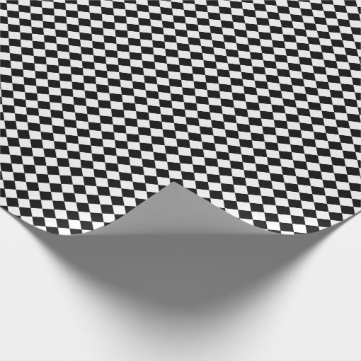 Retro Black and White Checkered Pattern Wrapping Paper | Zazzle