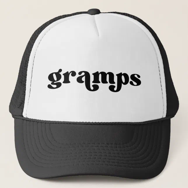Retro Black and White Grandpa American Gramps Trucker Hat | Zazzle