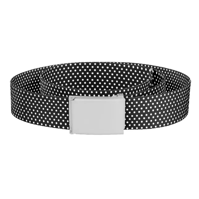 Retro black and white polka dot belt | Zazzle