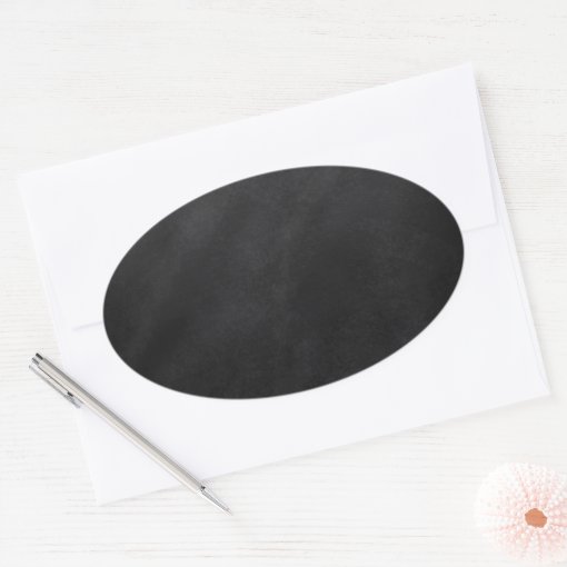 Retro Black Chalkboard Texture Oval Sticker | Zazzle