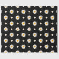 Retro Black Daisy Floral Pattern Wrapping Paper | Zazzle