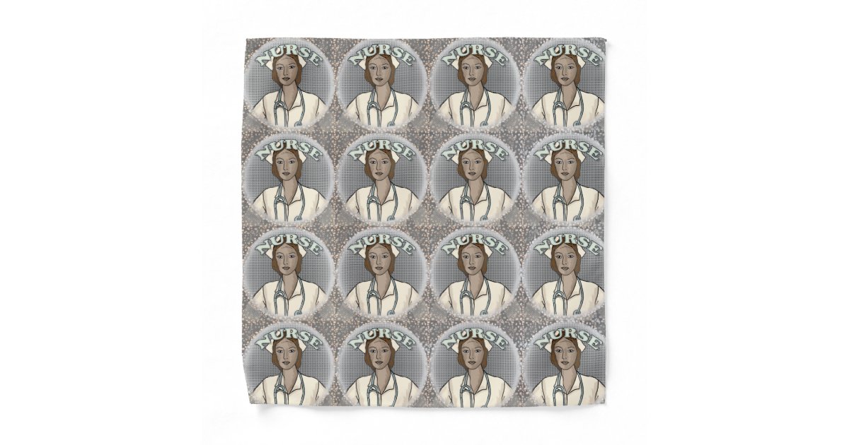 Retro Black Female Nurse Bandana | Zazzle