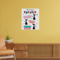 Retro Black Kitty Cats Pyrex Mid-Century Madness Poster | Zazzle