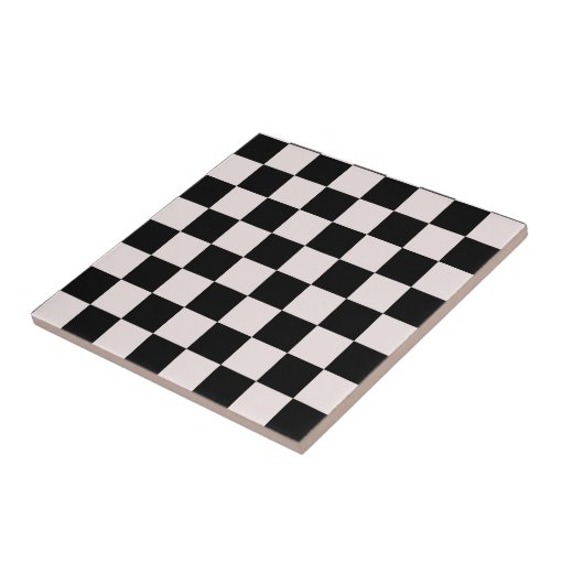 Retro Black White Checks Checkerboard Pattern Ceramic Tile | Zazzle
