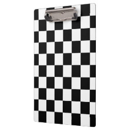 Retro Black/White Contrast Checkerboard Pattern Clipboard | Zazzle
