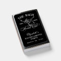 Retro Black White Martini Bachelorette Party Matchboxes | Zazzle
