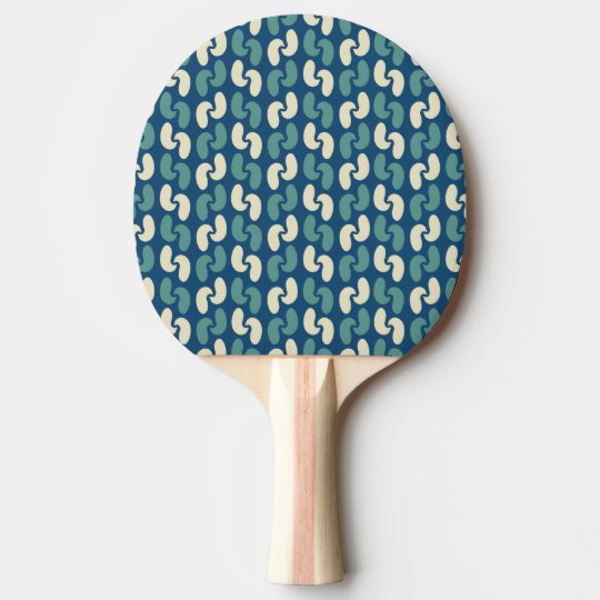 Retro blue pattern ping pong paddle | Zazzle.com