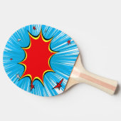 Retro Blue & Red Stars Comic Explosion Ping Pong Paddle | Zazzle