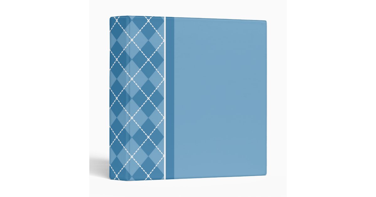 Retro Blue Scrapbook Argyle Binder | Zazzle