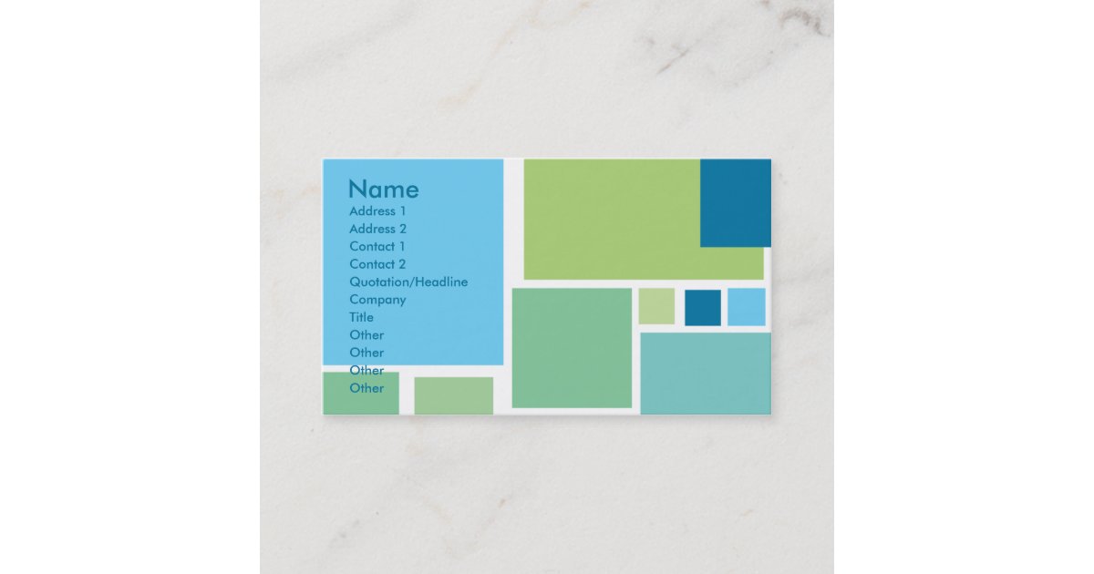 Retro Blue Tiles Business Card | Zazzle