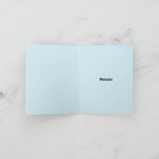 Retro Blue Tropical Hawaiian Hawaii Mahalo! Card | Zazzle