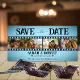 Retro Blue Vignette Photo Collage Film Strip Save The Date | Zazzle