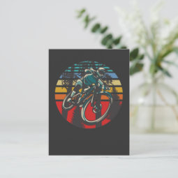 Retro BMX Mountainbike Dirt Offroad Forest Biker Postcard | Zazzle