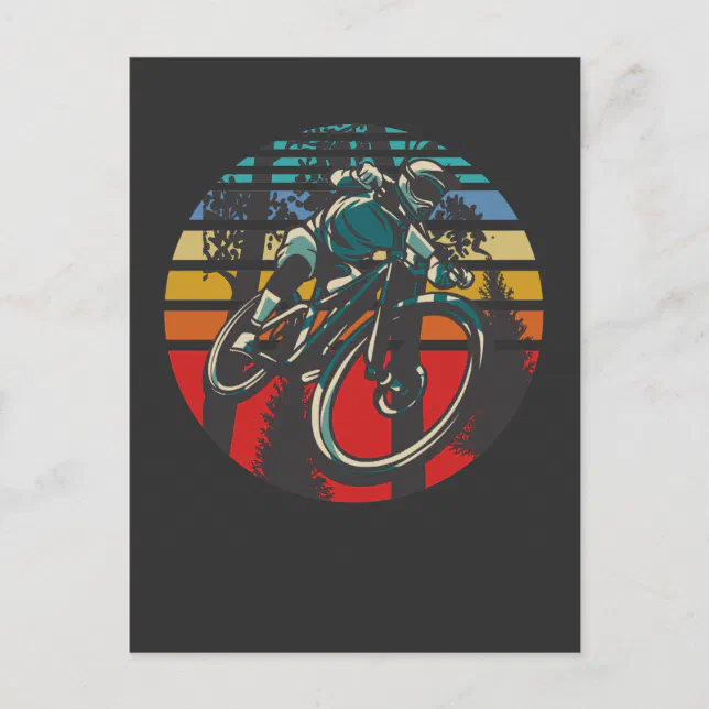 Retro BMX Mountainbike Dirt Offroad Forest Biker Postcard | Zazzle