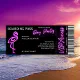Retro Boarding Pass Neon Flamingo Summer Day Party Invitation | Zazzle