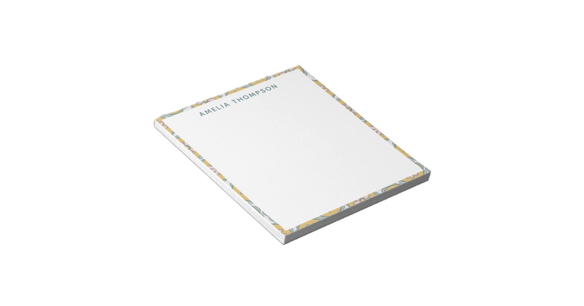 Retro Boho Mandala Flower Pattern Personalized Notepad | Zazzle