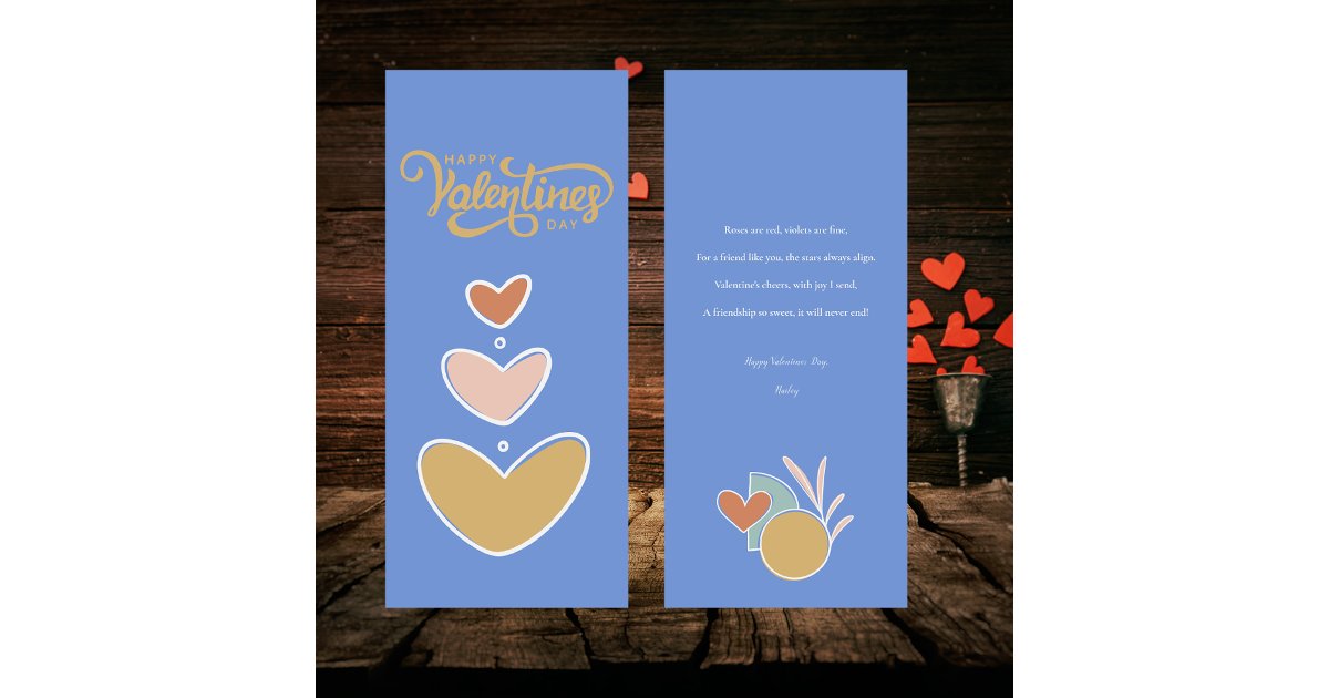 Retro Boho Valentines Day Flat Card | Zazzle