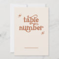 Retro Boho Wedding Table Numbers | Zazzle