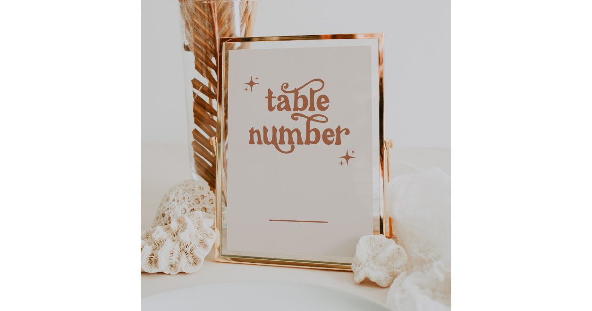 Retro Boho Wedding Table Numbers | Zazzle