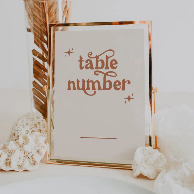 Retro Boho Wedding Table Numbers | Zazzle