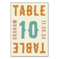 Retro Bold Bright Typography Table Number Cards | Zazzle