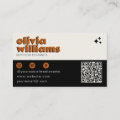 Retro Bold QR Code Boho Groovy Checkered Funky Business Card | Zazzle