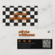 Retro Bold QR Code Boho Groovy Checkered Funky Business Card | Zazzle