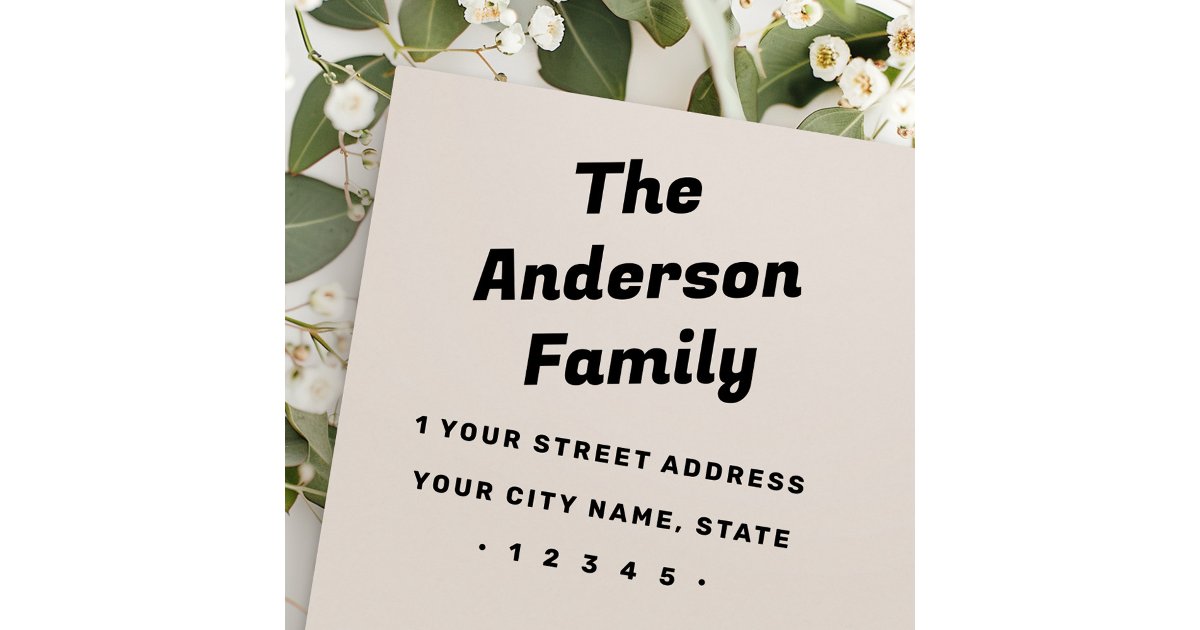 Retro bold typography return address rubber stamp | Zazzle