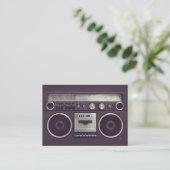 Retro Boombox Ghetto Blaster Music business card | Zazzle