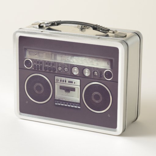 Retro Boombox Ghetto Blaster Music Metal Lunch Box | Zazzle