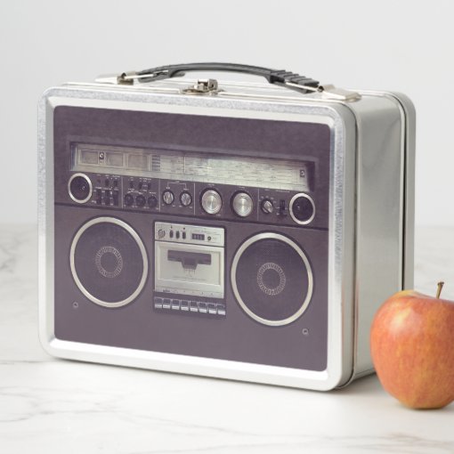 Retro Boombox Ghetto Blaster Music Metal Lunch Box | Zazzle
