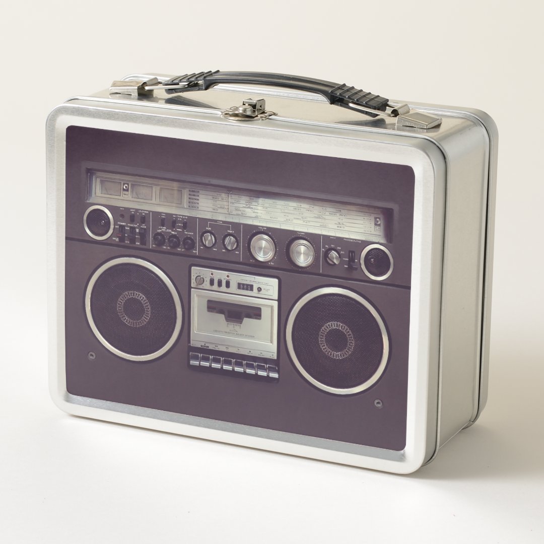 Retro Boombox Ghetto Blaster Music Metal Lunch Box | Zazzle