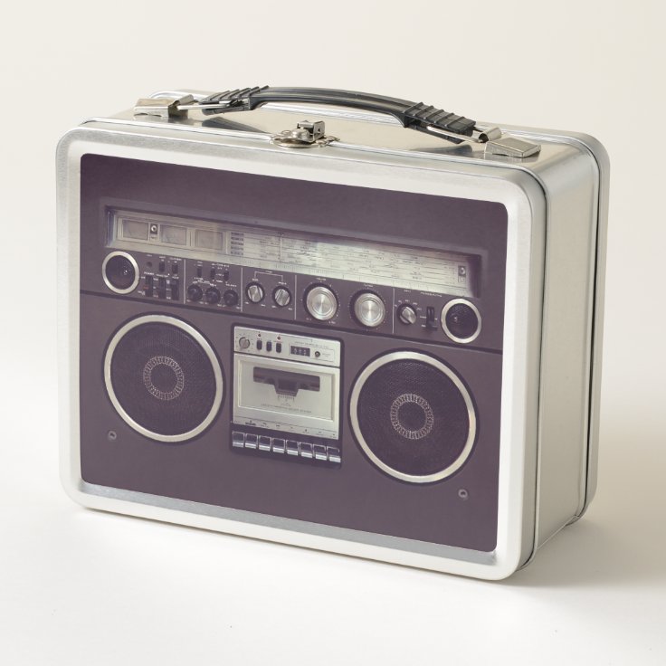 Retro Boombox Ghetto Blaster Music Metal Lunch Box | Zazzle