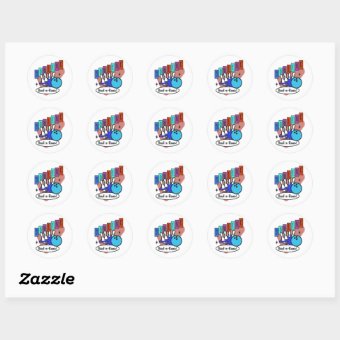 retro bowl-a-rama sign classic round sticker | Zazzle