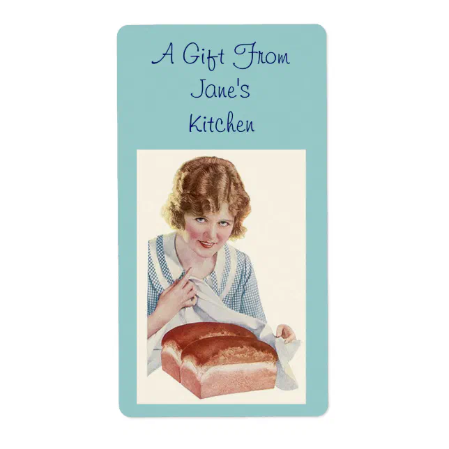 Retro Bread Baker Labels Label Kitchen Gifts Gift | Zazzle