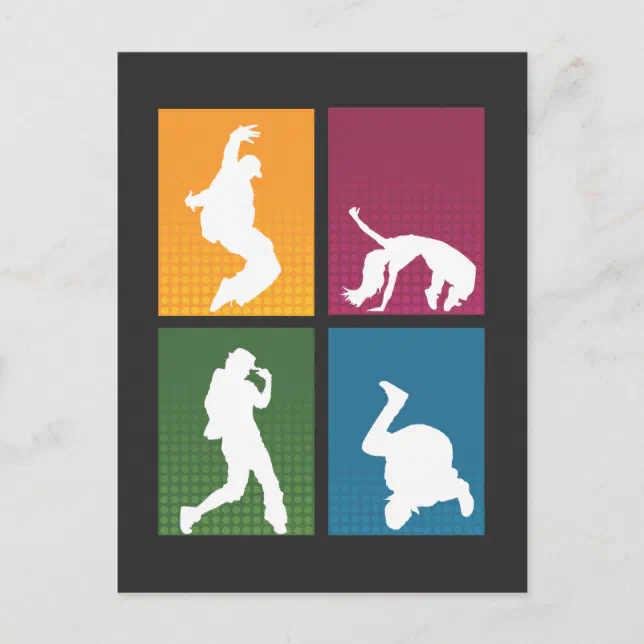 Retro Break Dance Hip Hop Dancer Artist Postcard | Zazzle