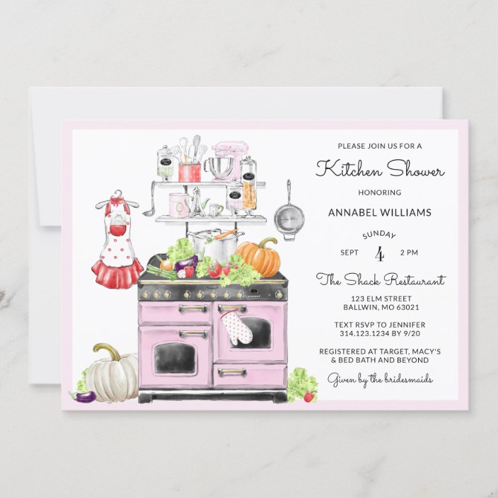 Retro Bridal Kitchen Shower Invitation | Zazzle