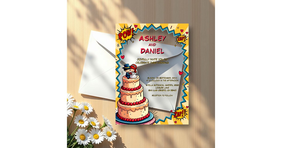 Retro Bride & Groom Pop Art Comic Style Wedding Acrylic Invitations ...