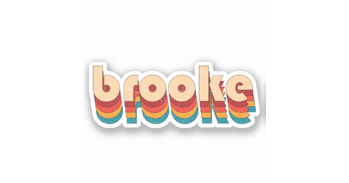 Retro Brooke Name Sticker | Zazzle