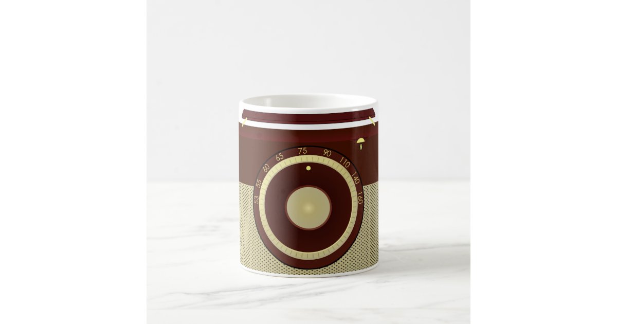 Retro Brown And Gold Antique Radio Coffee Mug | Zazzle