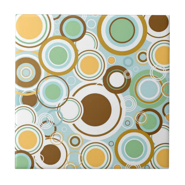 Retro Bubble Pattern Ceramic Tile | Zazzle