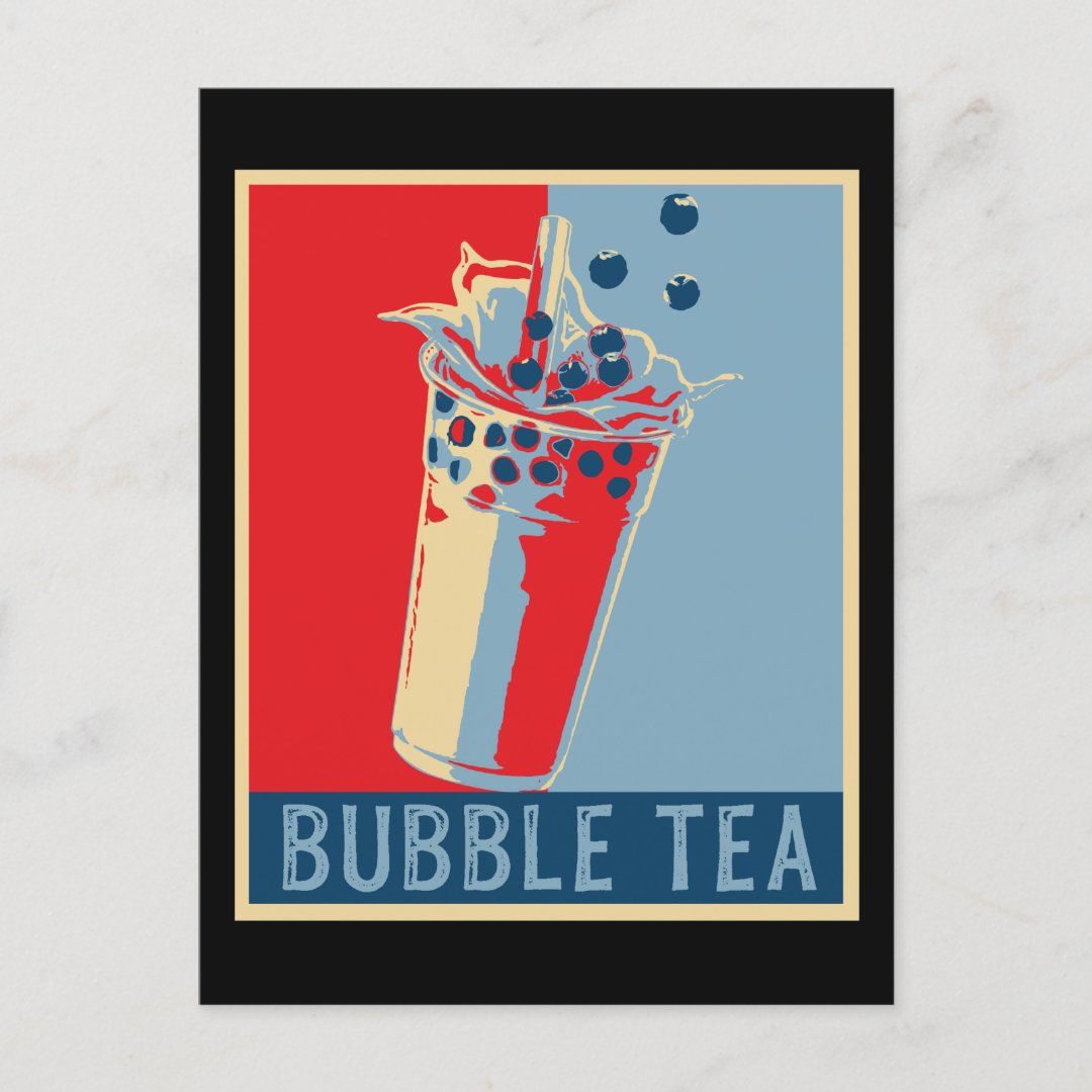 Retro Bubble Tea Gift Men Bubble Tea Boba Tea Postcard | Zazzle