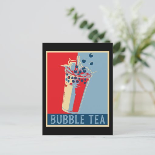 Retro Bubble Tea Gift Men Bubble Tea Boba Tea Postcard | Zazzle