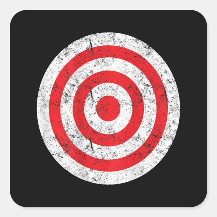 Retro Bullseye Target Bulls Eye Fun Gift Square Sticker | Zazzle
